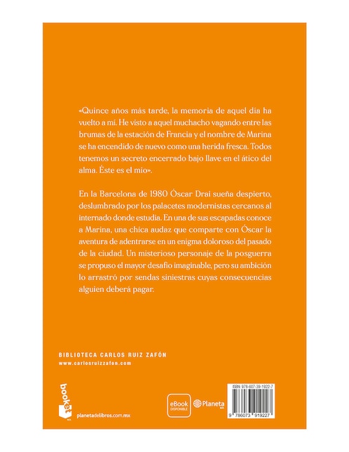 Libro Marina de Carlos Ruiz Zafón 2